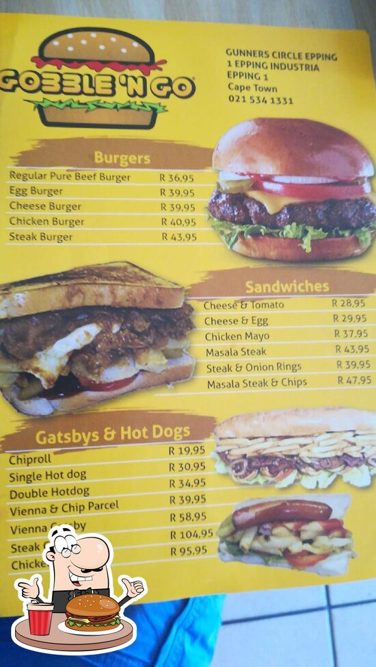 Menu at Gobble N Go restaurant, Cape Town