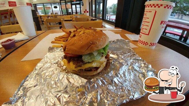 Menu at Five Guys fast food, Milford