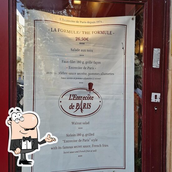 L'Entrecôte de Paris, Paris - Restaurant menu, prices and reviews