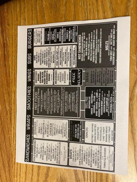 Menu at The Clipper Cafe, Hollywood