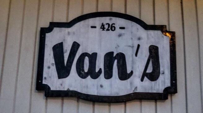Menu at Van's Bar, Manitowoc