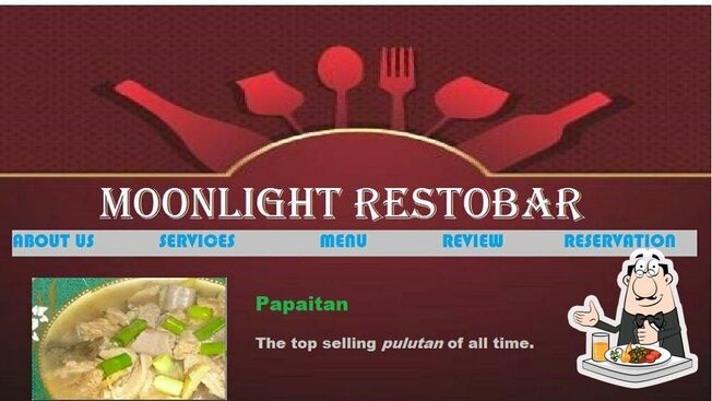 Menu at Moonlight Restobar, Philippines