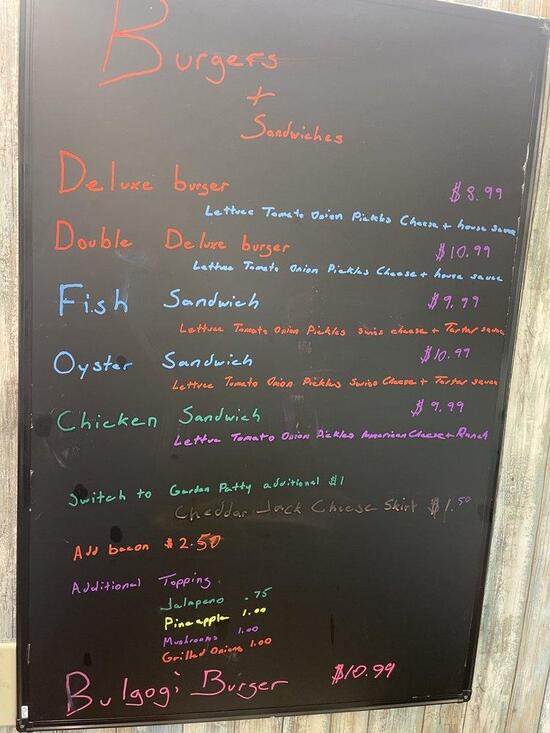 Menu at Burger Stand restaurant, Hoodsport
