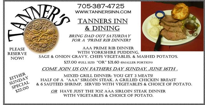 Tanners INN and Dining, 5017 Hwy 124 in Canada - Restaurant menu and ...