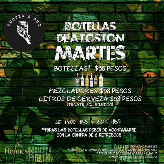 Menu at Shoteria pre roma pub & bar, Mexico City, Avenida Yucatan 3 ...