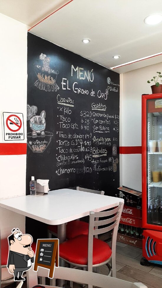 Menu at El Grano de oro restaurant, Toluca