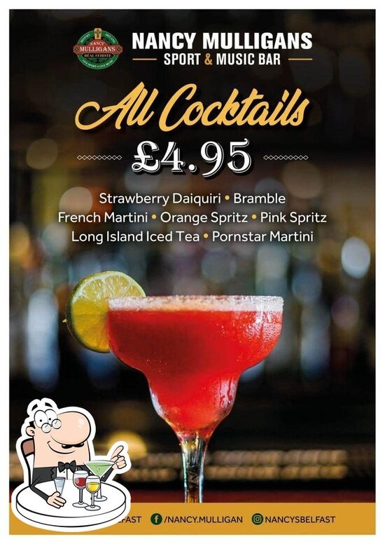 Menu at Nancy Mulligans Sport & Music Bar, Belfast