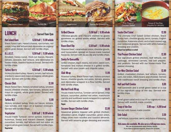 Menu at Kindred Kitchen coffee house, Everett