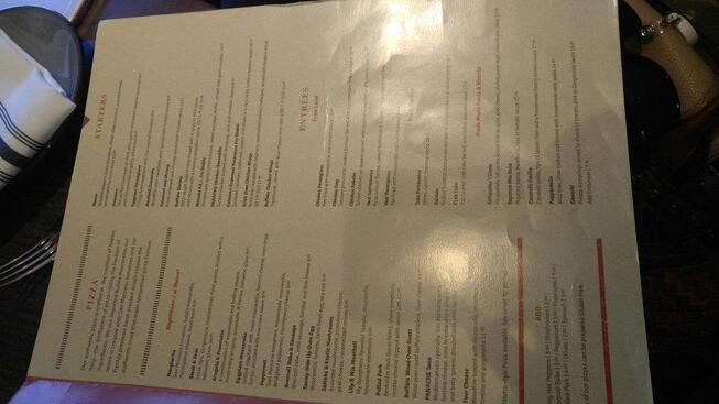Menu at Panache Woodfire Grill pizzeria, Blue Bell