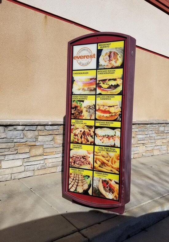 Menu at Everest Burgers restaurant, Santa Clarita