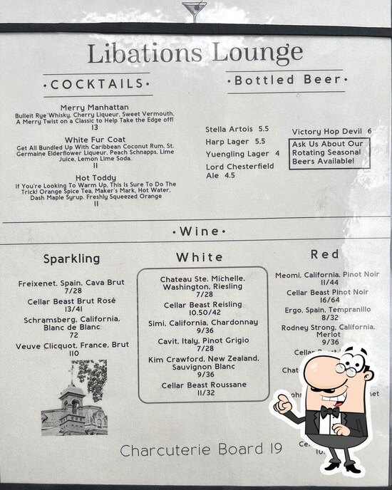 Menu at The Harry Packer Mansion Inn pub & bar, Jim Thorpe