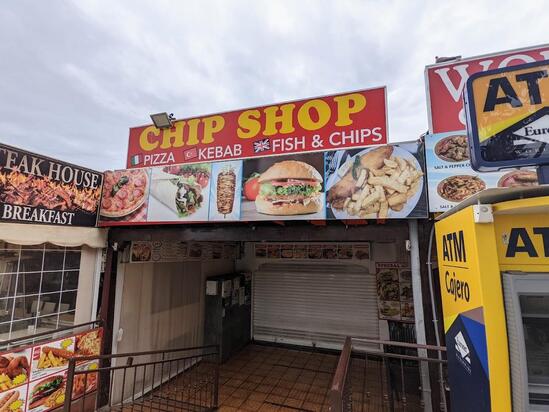 Menu at Chip Shop restaurant, Playa de las Américas