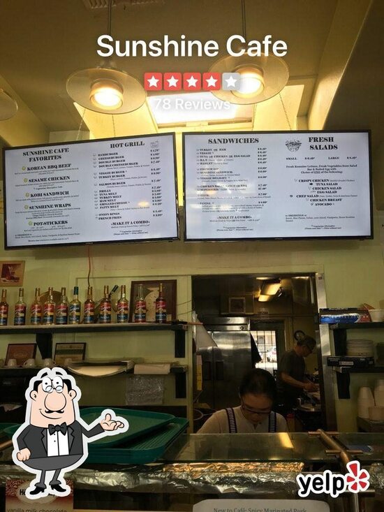 Menu at Sunshine Café restaurant, Sacramento