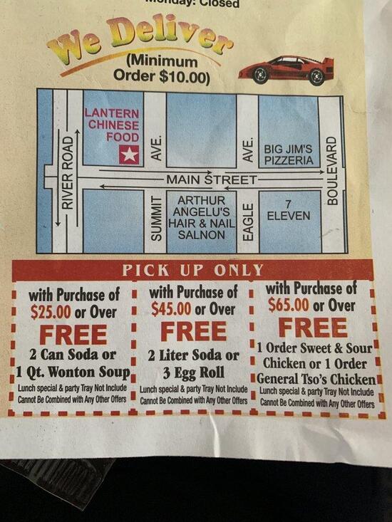Menu at Lantern Chinese Take Out restaurant, New Milford