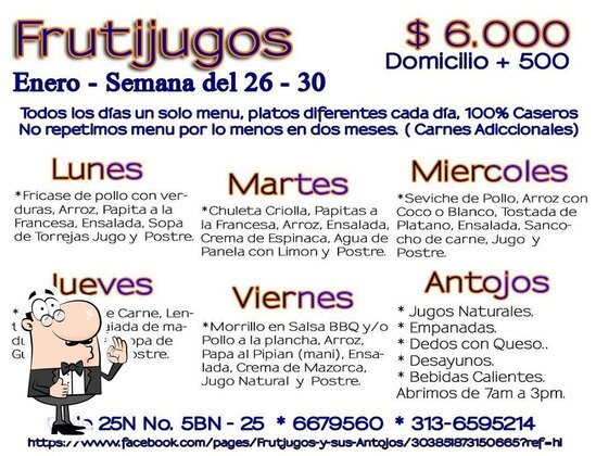 Frutjugos y sus Antojos, Cali - Restaurant menu, prices and reviews