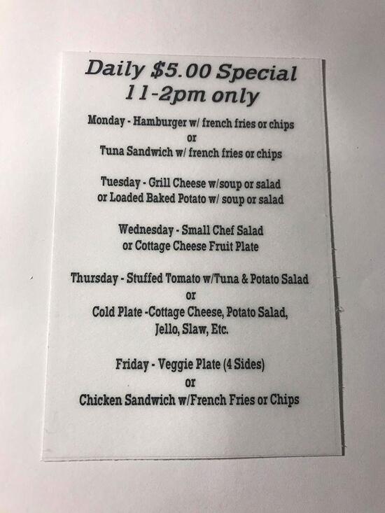 Menu at New and improved 4 Star Diner restaurant, Roland