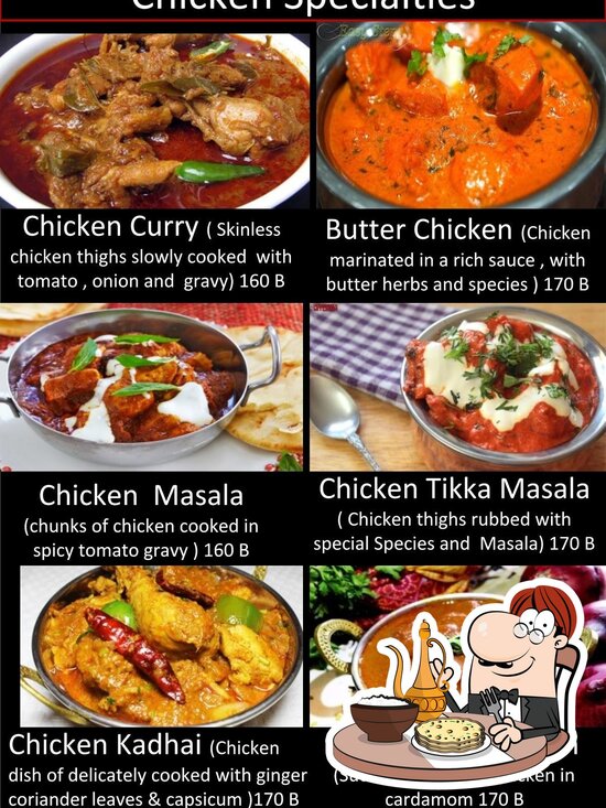 Menu at Shady's Indian Restaurant, Pattaya City