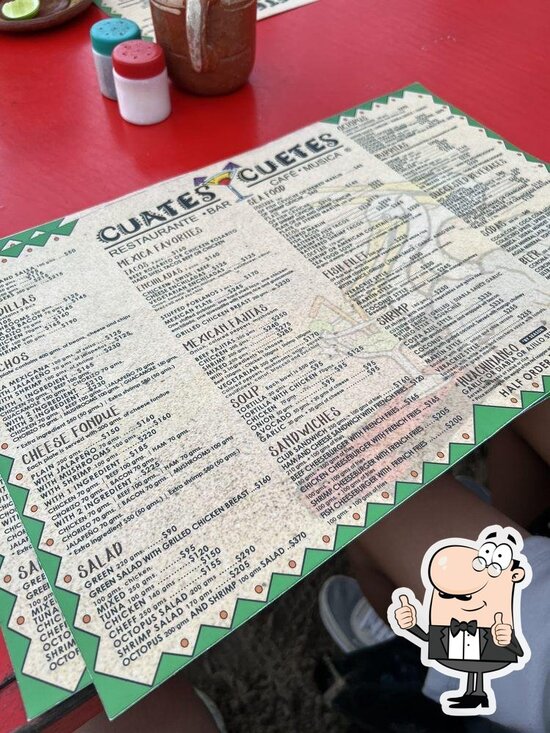 Menu at Cuates y Cuetes restaurant, Puerto Vallarta