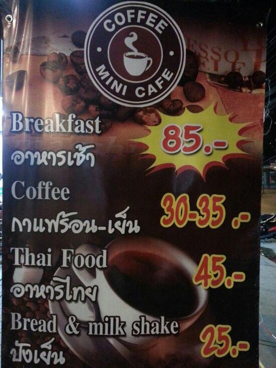Menu at Coffee mini cafe' & restaurant., Pattaya City