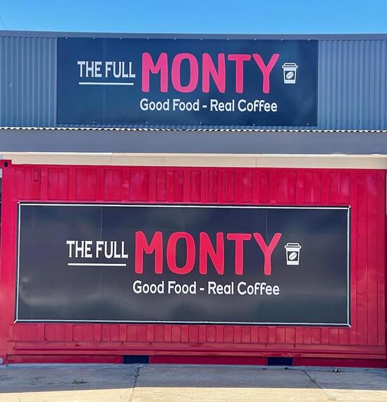 Menu at The Full Monty cafe, Monto