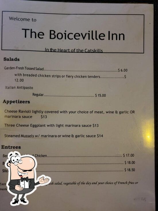 Menu at Boiceville Inn pizzeria, Boiceville