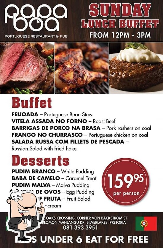 Menu at Papa Boa Silverlakes restaurant, Pretoria, Silver Oaks Crossing ...