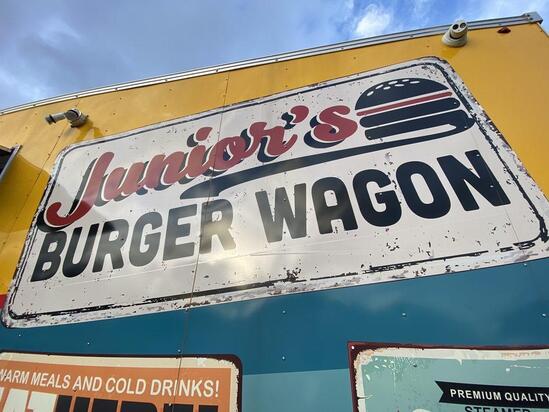 Menu at Junior's Burger Wagon, North Bay