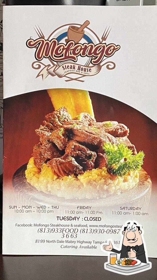 Menu at Mofongo Steakhouse Seafood Bar & Grill, Tampa