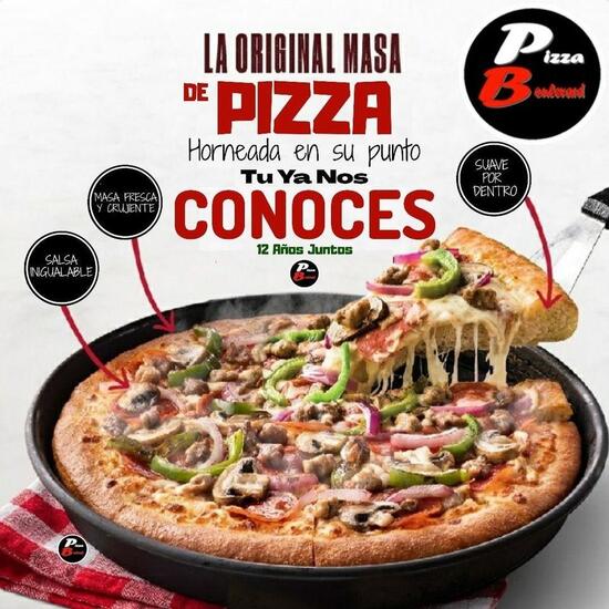 Menu at Pizza Boulevard restaurant, Nazca