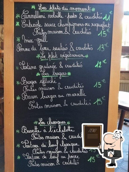 Menu at Le P'tit Bidule restaurant, Sedan