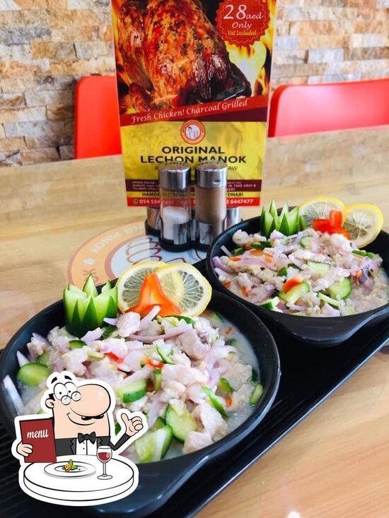 Menu at Lechon Manok Hamdan cafeteria, Abu Dhabi