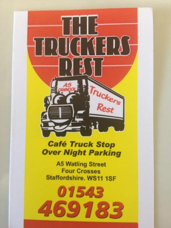 Menu at Truckers Rest Cafe, Cannock