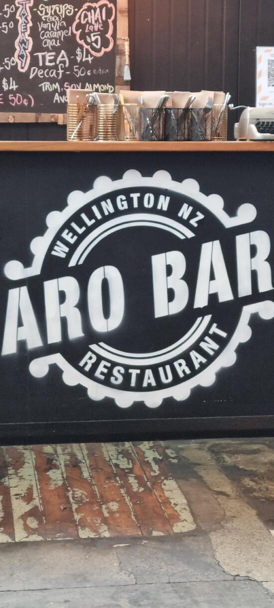 Menu at Aro Bar, Upper Hutt