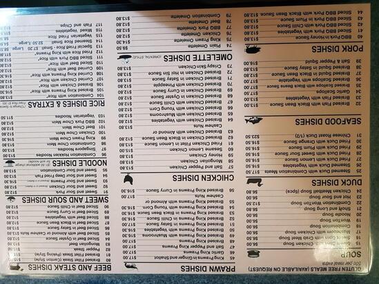 Menu at Lido Chinese Restaurant, Acacia Ridge