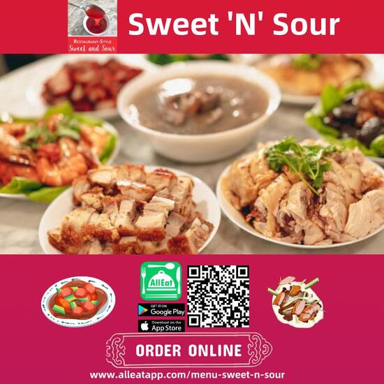 Menu at Sweet 'N' Sour Chinese takeaway restaurant, Newton-le-Willows