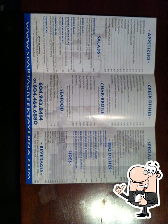 Sparta Greek Taverna and Pizza, Port Coquitlam - Restaurant menu ...