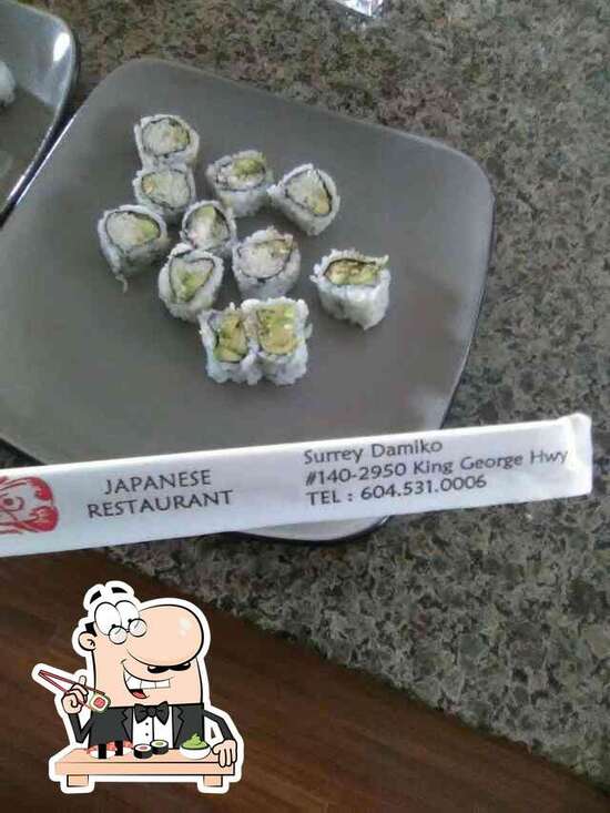 Menu at Damiko Sushi restaurant, Surrey