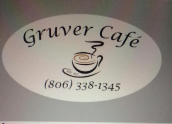 Menu at Gruver Cafe, Gruver