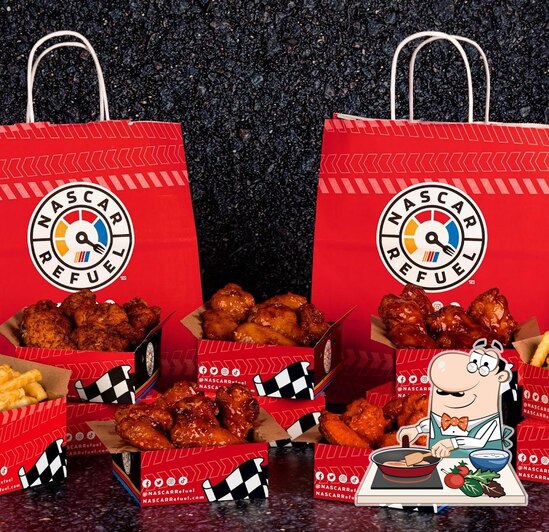 Menu at NASCAR Wings restaurant, Claremont