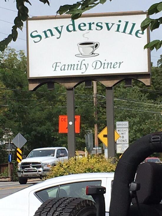 Menu at Snydersville Family Diner restaurant, USA