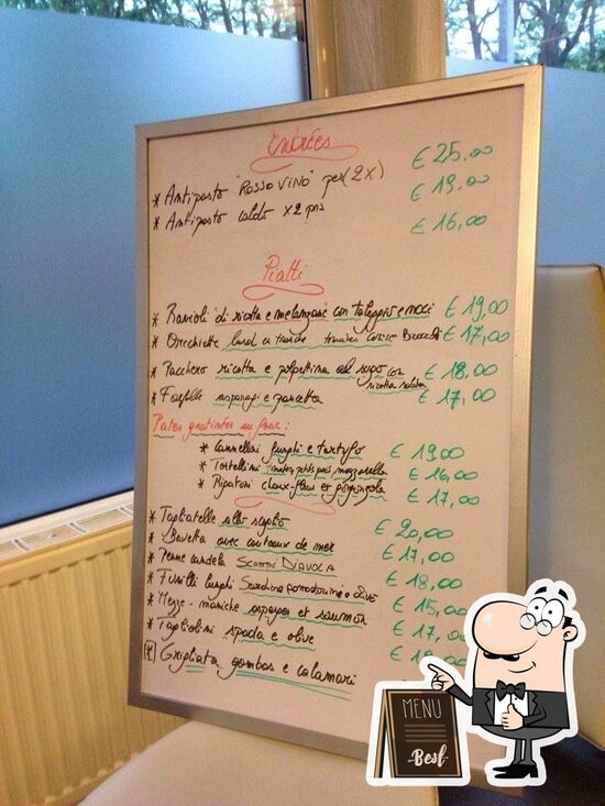 Menu au Rosso Vino restaurant, Liège, Rue Félix Vandersnoeck 1