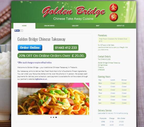 Carta del restaurante New Golden Bridge, Treharris