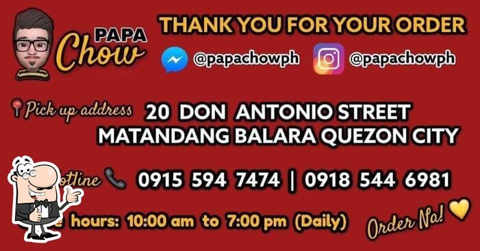 Menu at Papa Chow restaurant, Quezon City