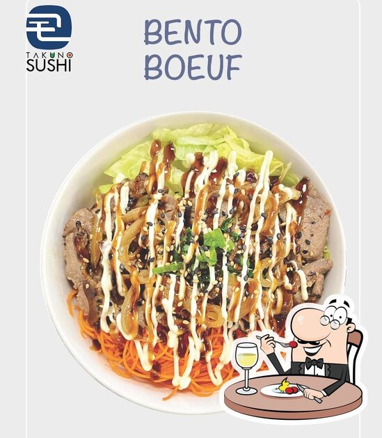 Menu au Takuno sushi restaurant, Québec