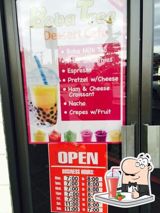 Menu at Boba Tree Cafe, Anchorage