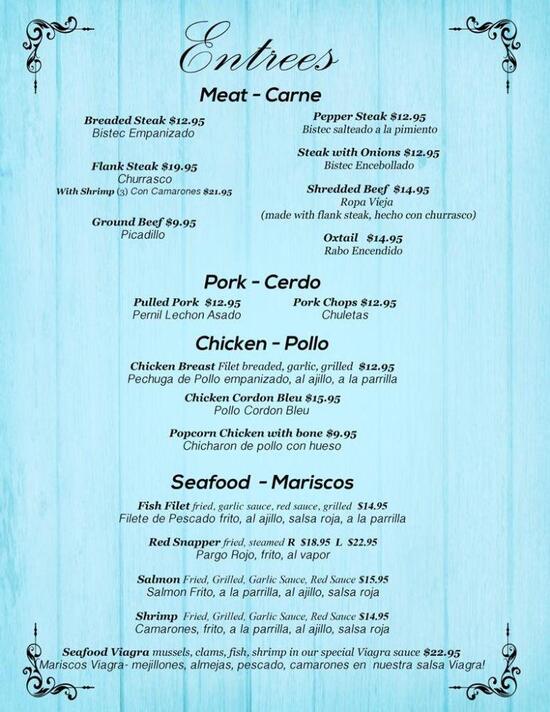 Menu at Aris Lounge pub & bar, Perth Amboy