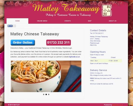 Menu at MATLEY Chinese Takeaway fast food, Peterborough