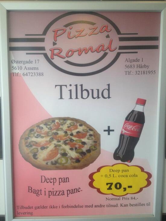 Menu at Pizza Romal pizzeria, Assens