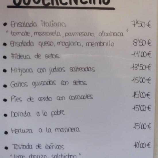 Menu at Restaurante El Azahar, Alella DO