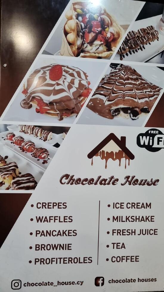 Menu at Chocolate House, Limassol
